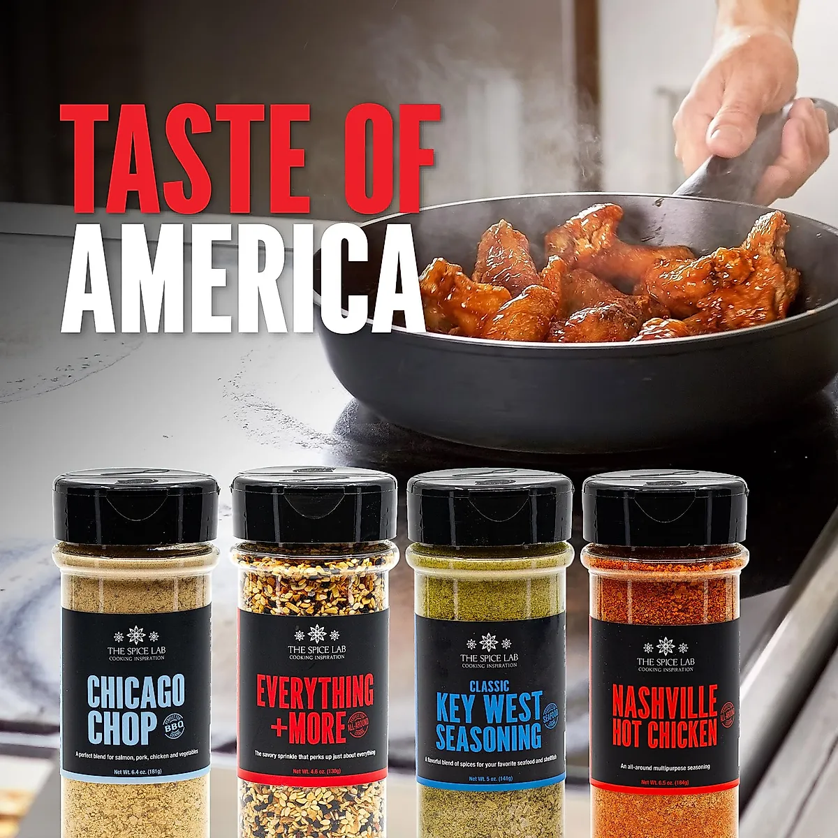 The Spice Lab Taste of America Spices and Seasonings Ultimate Grilling Set - Gift Kit for Cooking, Air Fryers & Men - Made in the USA
