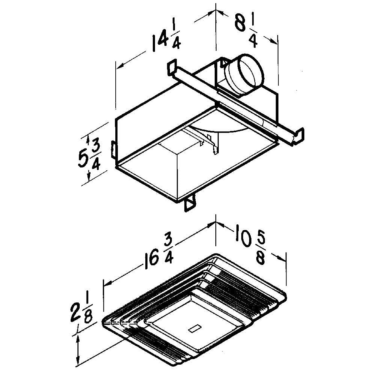 Broan-NuTone 696 Ceiling Exhaust Light for Bathroom and Home, 100-Watts, 100 Ventilation Fan, 4" round, White