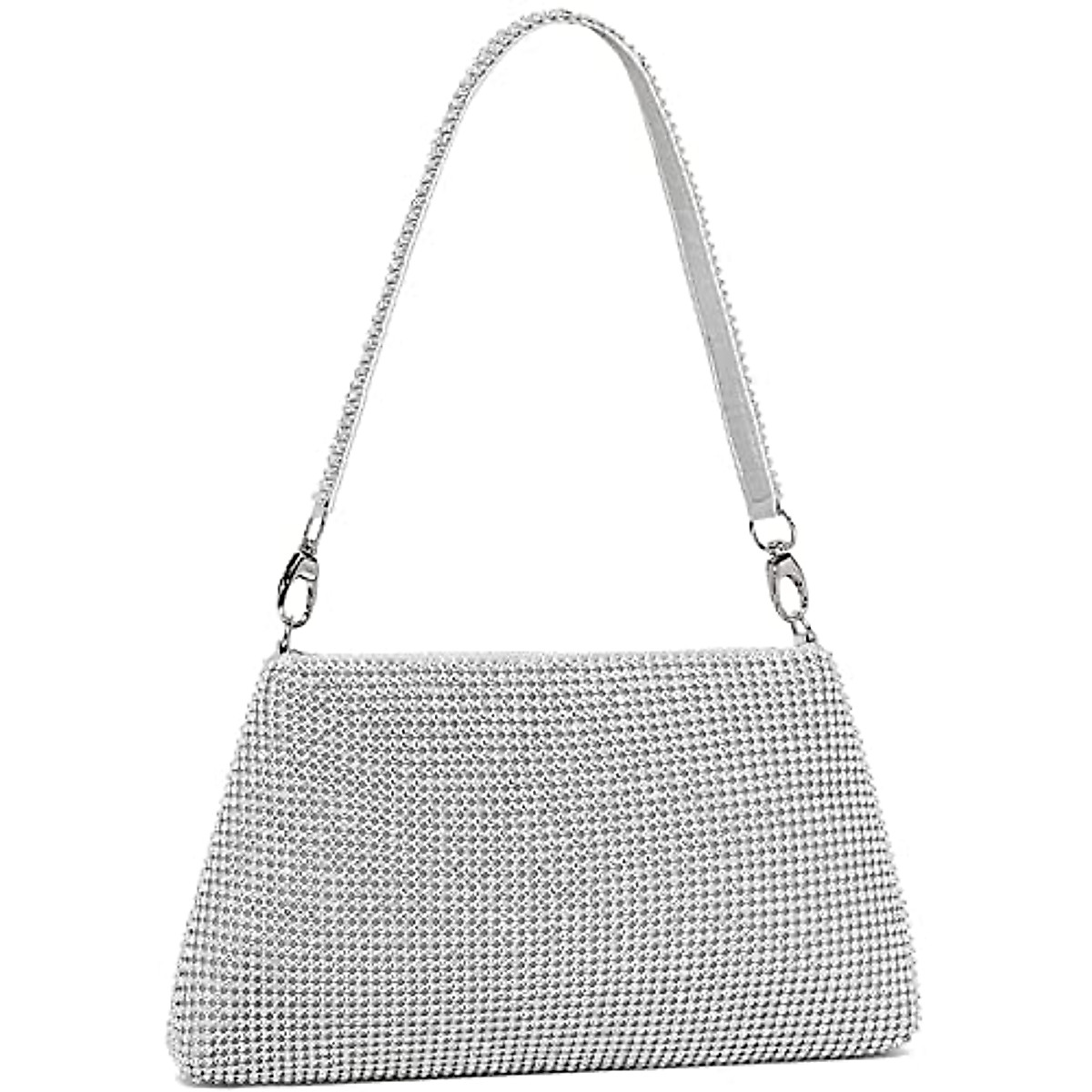 YIKOEE Bling Evening Bag for Women Glitter Rhinestone Purse (Silver)