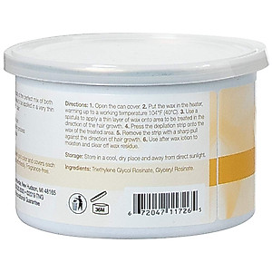 Too Naked Hair Removal All Purpose Wax, Non-Sticky Salon Wax, 100% Vegan, Fragrance-Free, 14 oz.