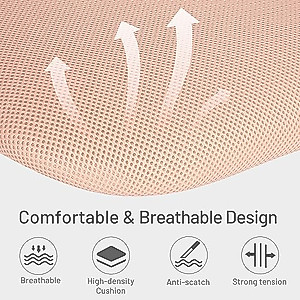 FurnitureR Desk Chair Small Study Chairs Armless for Child Kids Teens, Swivel Rolling Lightweight Task Chair with Wheels and Mesh Padded Cushion, Orange Rose