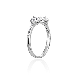 Hoops & Loops Yellow Gold Flashed Sterling Silver Polished Cubic Zirconia Round Open Wrap Band Ring, Size 7