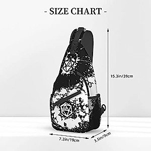 Men & Women Gym Crossbody Sack Satchel Outdoor Hiking Bag, Yin Yang Dice D20 Sling Bag Backpack Backpacking for Travel Hiking School - Small Tool Backpak