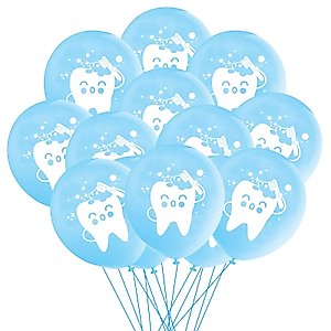 Oringaga 50PCS Tooth Party Balloons - Teeth Themed Birthday Baby Shower Party Decorations Supplies Decor Balloon