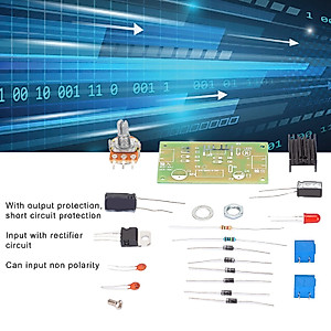 Walfront LM317 Adjustable Regulated Power Supply DIY Kit ABS Board AC/DC Input Output Rectifier Circuit Input Adjustable Voltage Set for School Education lab