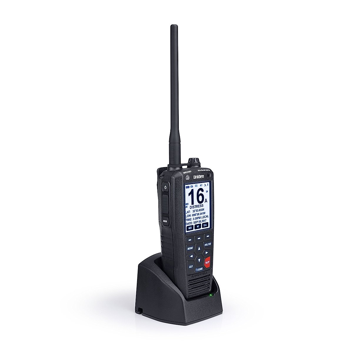 Uniden MHS335BT 6W Class D Floating Handheld VHF Marine Radio with Bluetooth, Text Message Directly To Other Vhf Text Message Capable Radios, IPX8 Submersible Design