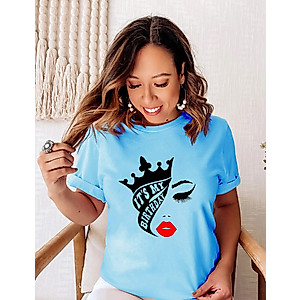 Birthday Shirts for Women Its My Birthday T Shirt Birthday Graphic Shirt Happy Birthday Shirt Short Sleeve Tee Tops（P5, L）