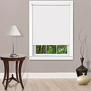Cordless Tear Down Light Filtering Shade - 55 Inch Width, 72 Inch Length - White- Cord-Free Customizable Room Darkening Horizontal Mini Vinyl Windows Blinds for Interior by Achim Home Decor