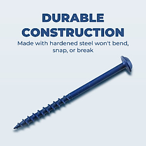 Kreg SML-C250B-250 Blue-Kote Weather Resistant Pocket Hole Screws, 2 1/2 inch, 8 Coarse, Washer Head, 250 Count