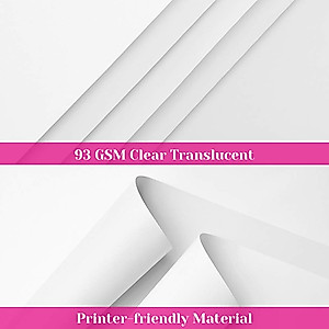 Vellum Paper, Cridoz 50 Sheets Vellum Transparent Paper 8.5 x 11 Inches Translucent Clear Paper for Printing Sketching Tracing Drawing Animation Wedding Invitations