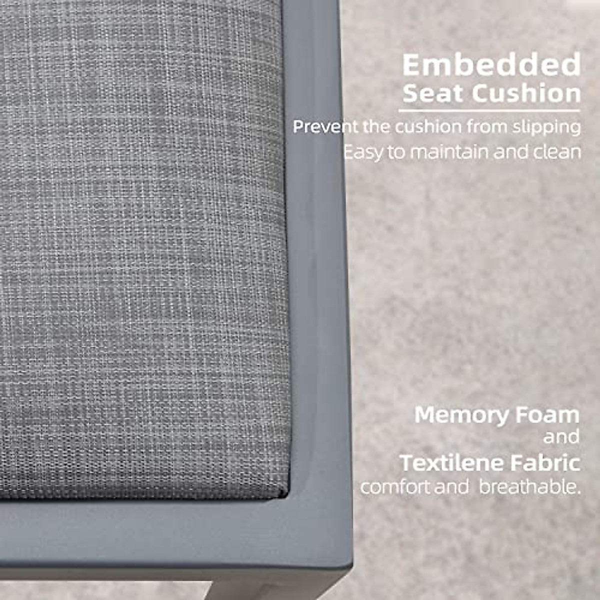 PURPLE LEAF Bar Stool Set of 4 Aluminum Counter Height Bar Chair Patio Rattan Stool for Outdoor and Indoor Modern Barstool