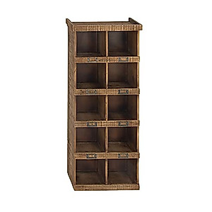 Deco 79 Wood 8 Cubbies Wall Shelf, 18" x 7" x 42", Brown