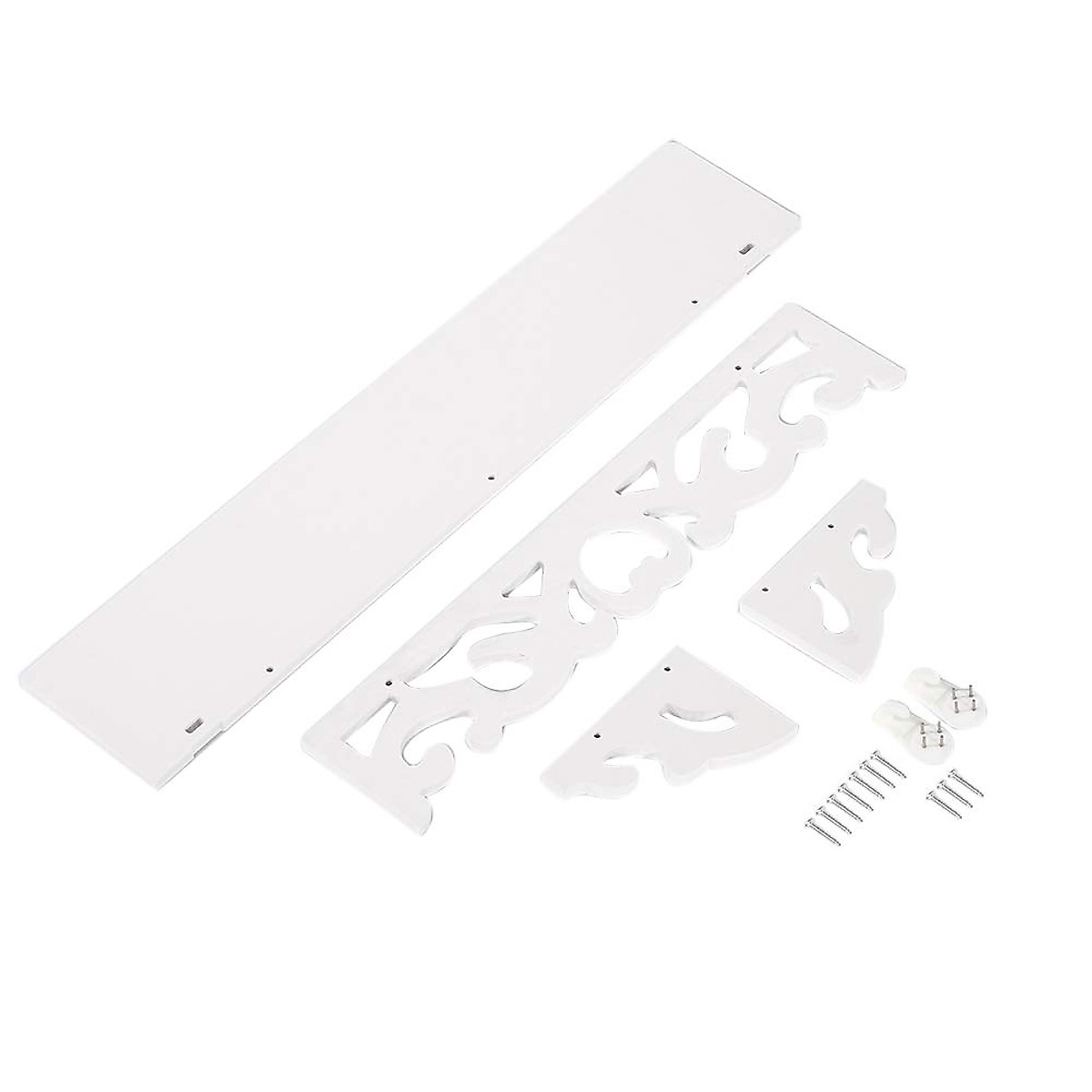 Wall Storage Rack, White Decoration Display Wall Shelf Wall Mount for Living Room