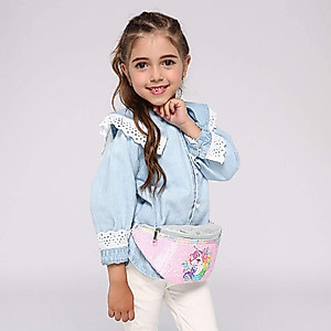 Girl’s Unicorn Fanny Pack - Cute Kids Travel Waist Bag - Crossbody Belt Bag Sport Running Camping Trip - Christmas Gift for Girls