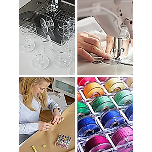 Mandala Crafts Pre-Wound Sewing Thread Bobbin Set for Singer Kenmore Bernina Brother Janome Sewing Machine Black 25 X 88 Yards