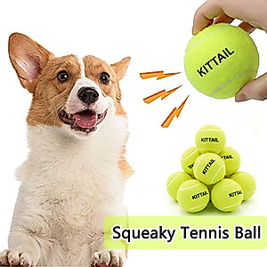 12 Pcs Squeaky Tennis Balls for Dogs - 2.58" Interactive Doggy Toys - Safe, Durable for Small Medium Large Dogs Training Playing, with 1 Reusable Carry Bag