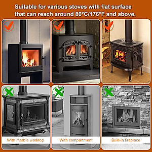 VODA Stove Fan Newly Upgraded 4 Blades Heat Powered Stove Eco Fans for Wood Log Burner Fireplace Larger Air Flow about 240CFM