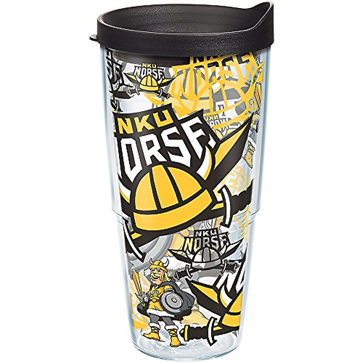 Tervis Northern Kentucky Norse All Over Tumbler with Wrap and Black Lid 24oz, Clear