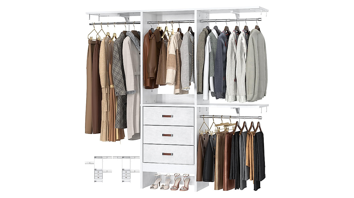 Armocity 5FT Closet System with Fabric Drawers
