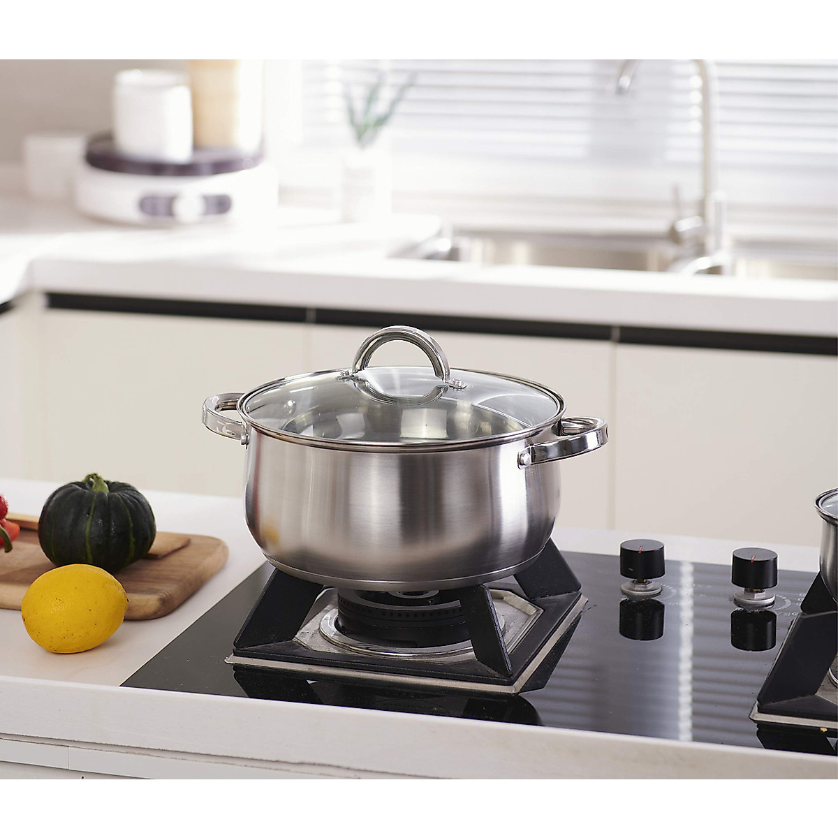 Heim Concept Cookware Set W-001 12-Piece Stainless Steel Pots and Pans Set, Kitchen Cooking Set with Glass Lid