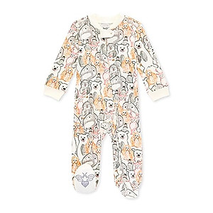Burt's Bees Baby Boys Footed Pajamas, Sleep and Play Loose Fit, 100% Organic Cotton Soft One-piece PJs, Sizes NB to 6-9 Months