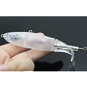 Free Eye 5pcs Unpainted Plopper Bait Fishing Hard Clear Lure Body 110mm 13.97g Blank 8339L#