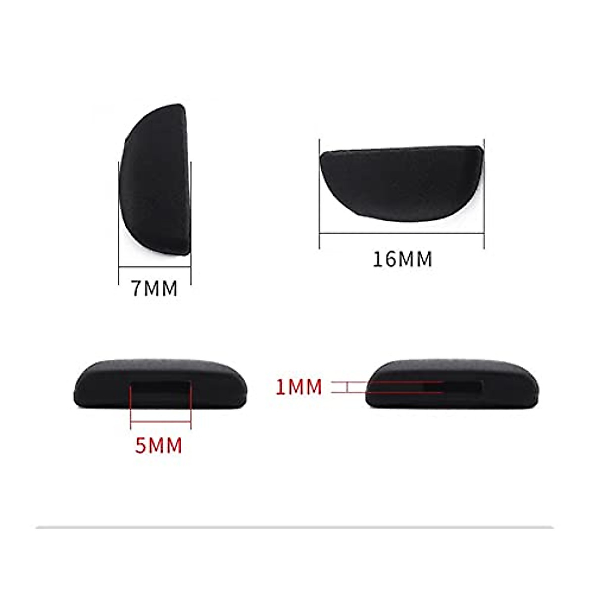 Kids Eyeglass Nose Pads,Soft Silicone Children Plug-in Glasses Nose Pieces Anti-Slip Nose Guards,Comfortable Replacement Repair Kits Parts (Black)