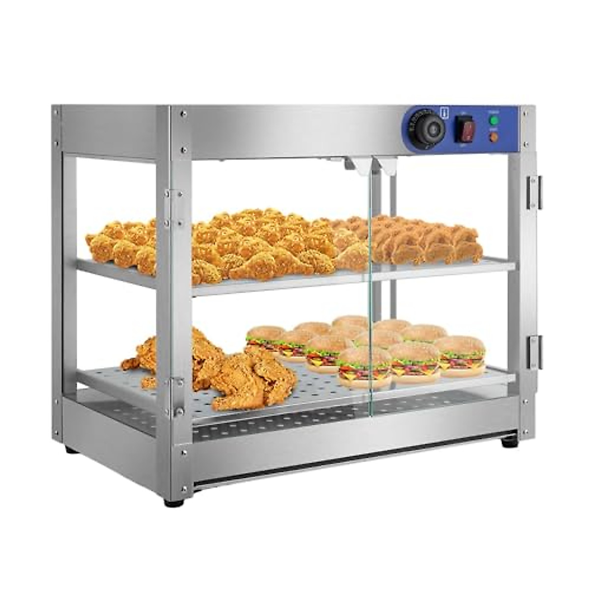 Commercial Food Warmers - 110V Large Capacity Door Pastry Display Case,Commercial Countertop Food Warmer Display Electric Food Display Warmer for Pizza, Hamburger, and Food