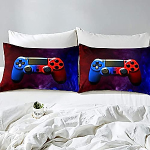 BXCLGM Gamepad Duvet Cover,Game Controller Bedding Set,HD Digital Printing Pattern,Soft and Warm,an for Family,Loved by Gamer (Gamepad 7,Twin)