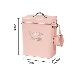 shuanghua Laundry Detergent Powder Storage Tin Box, Washing Powder Bucket, Laundry Detergent Container, Modern Laundry Detergent Dispenser, Detergent Bin with Scoop, Laundry Room Accessories