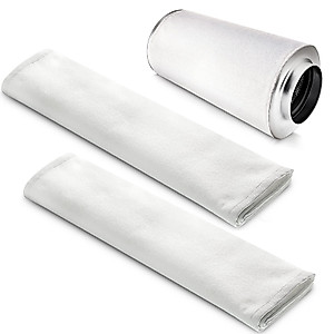 Tatuo 2 Pieces 6 inch Carbon Prefilter for 6 inch Carbon Filter Carbon Air Filter Cotton CoverHome Kitchen Office, 15.9 x 13.8 Inches