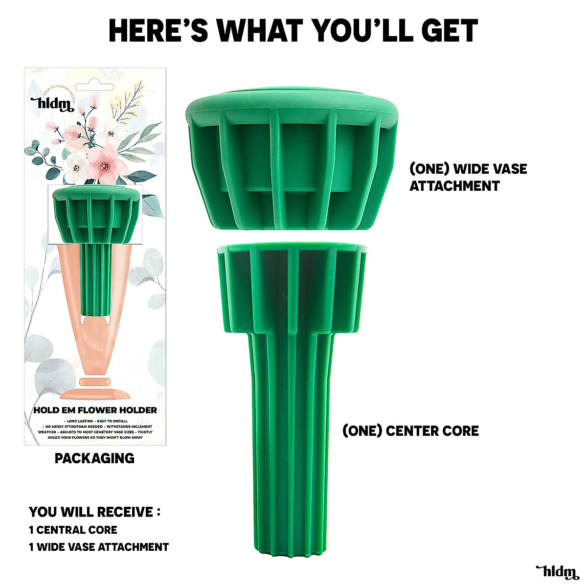 HLDM Cemetery Vase Rubber Inserts, Cemetery Flowers Holder for Keeping Bouquets in Place, Reusable Alternative to Messy Floral Foam Styrofoam Cones, Create Elegant Grave Decorations for Cemetery