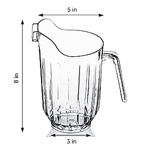 DecorRack 2 Crystal Clear Plastic Pitcher Beverage Dispenser with Pour Spout Shatterproof Catering and Restaurant Serveware for Cold Drinks, Water, Lemonade, Beer, and Sangria, 56 Ounce (2 Pack)