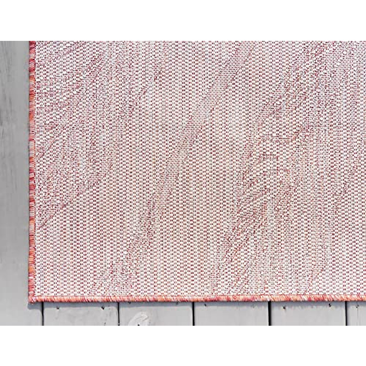 Unique Loom Outdoor Botanical Collection Area Rug - Leaf (7' 1" x 10' Rectangle, Rust Red/ Gray)