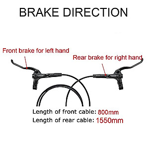 BUCKLOS Shimano MT200 MTB Hydraulic Disc Brakes Set, Left Front 800mm Right Rear 1550mm Mountain Bike Hydraulic Brake Aluminum Alloy Levers(BL) with Calipers (BR) Fit E-Bikes(Pre-Bled)