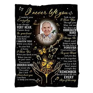 MUCHNEE Personalized Cardinals Memorial Throw Blankets, I Never Left You, in Loving Memory Blanket Gift for Loss of Loved One Mom Dad, Remembrance Sympathy Gift Blanket, Bereavement Condolence Gifts