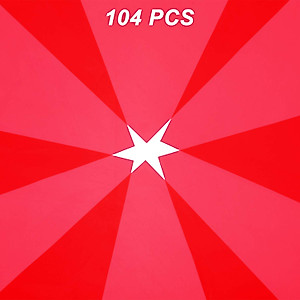 Outus Cello Sheets Cellophane Wraps, 8 by 8 Inch, 8 Colors, 104 Pieces (Red)