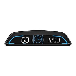 Head Up Display Upgrade Digital HUD GPS 5.5 inch Large LCD Display with Car Performance Test MPH Speed Fatigued Driving Alert Overspeed Alarm Trip Meter for All Vehicle.iKiKin G3