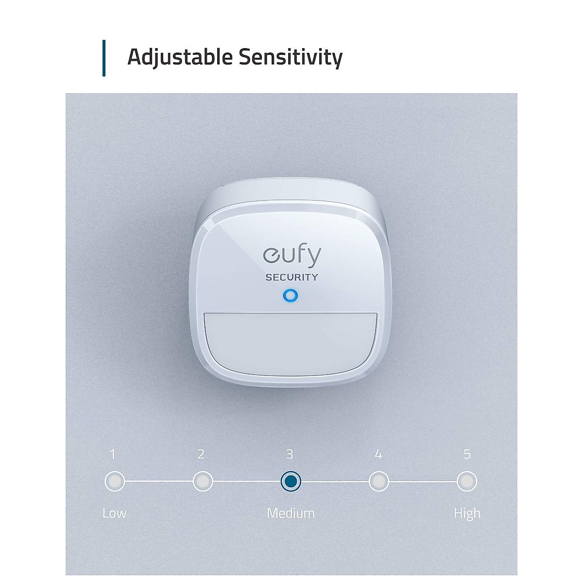 Motion Sensor, eufy Security Home Alarm System, 100° Coverage, 30 ft Detection Range, 2-Year Battery Life, Adjustable Sensitivity, HomeBase Required, Optional 24/7 Protection Service, Home Security