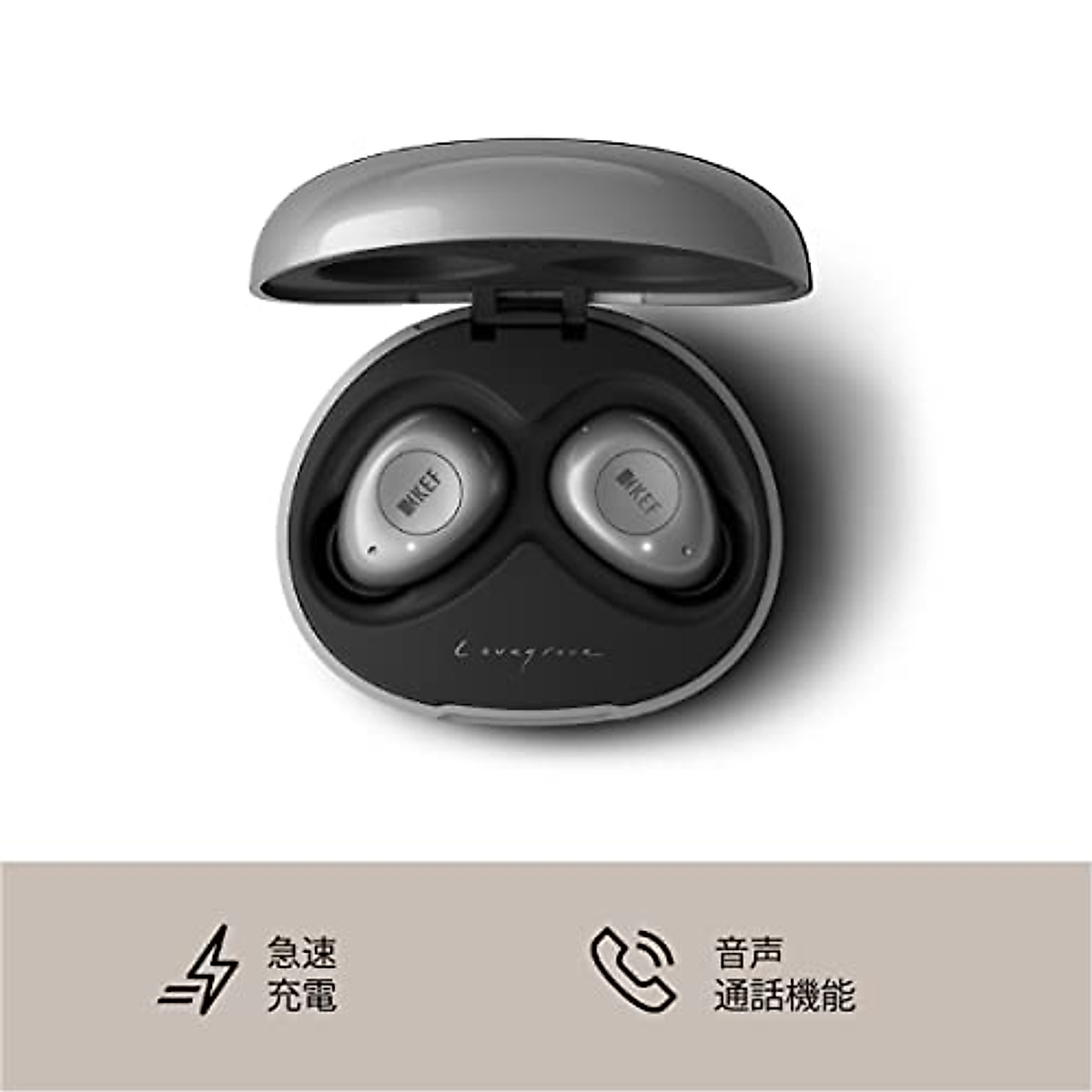KEF Mu3 Noise Cancelling True Wireless Earphones,Grey