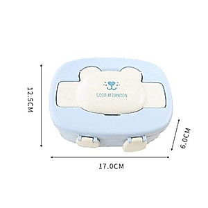 TAPIVA Bento Box Bento Lunch Box Bento Lunch Box for Kids Adults Lunch Containers 2 Compartment,Cute Cartoon Children's Lunch Box Boxes Leakproof,Spoon Included,Microwave and Dishwasher Safe
