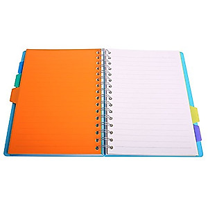5 Subject Notebook, A5 Notebooks and Journals Spiral Bund, Wide Ruled, Lab Professional Notepad, Colored Dividers With Tabs, 5.7”×8.27”, 240 pages, Hardcover Memo Planner for School Kids Girls Women