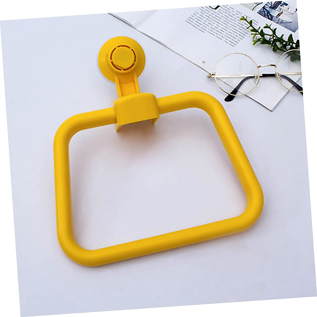 Amosfun Vacuum Cup Towel Rack Towel Rack for Kitchen Towel Holder for Kitchen Rotatable Towel Rack Strong Suction Towel Hanger Multifunction Enamel Plates Camping Suction Cup Towel Hanger