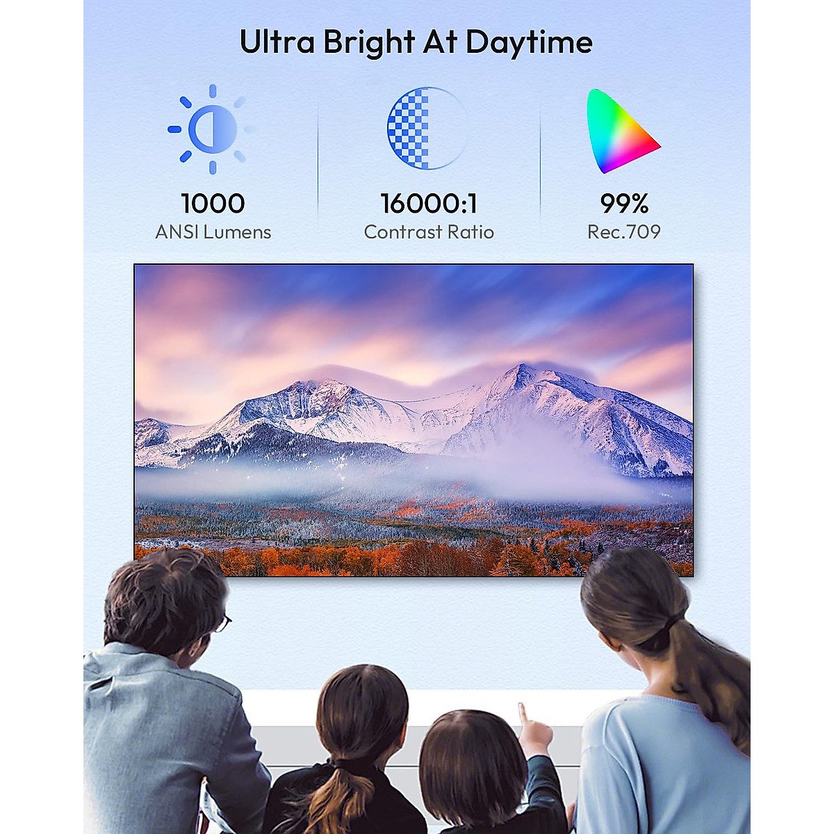 1000ANSI/13000Lm Outdoor Projector in Daylight,4K Smart Projector Apps Steaming Video, Ultra HD Home Theater Movie Projector 5G WiFi Bluetooth for iPhone Laptop,Android 9.0,2+16G Memory,LAN,HDMI USB