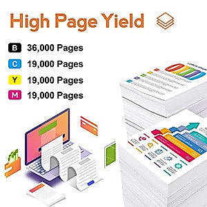 Ledes Toner Cartridge for Canon GPR-53 GPR 53 for ImageRunner Advance Advance iR-ADV C3325 C3330 C3525 C3530 C3025 High Yield (36000 Pages, 4 Packs, BK, C, M, Y)