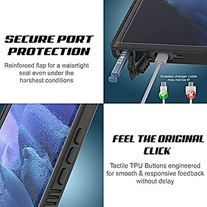 Punkcase Galaxy S23 Ultra Waterproof Case [Extreme Series] [Slim Fit] [IP68 Certified] [Shockproof] [Dirtproof] [Snowproof] Armor Cover for Galaxy S23 Ultra 5G (6.8") (2023) [Black]