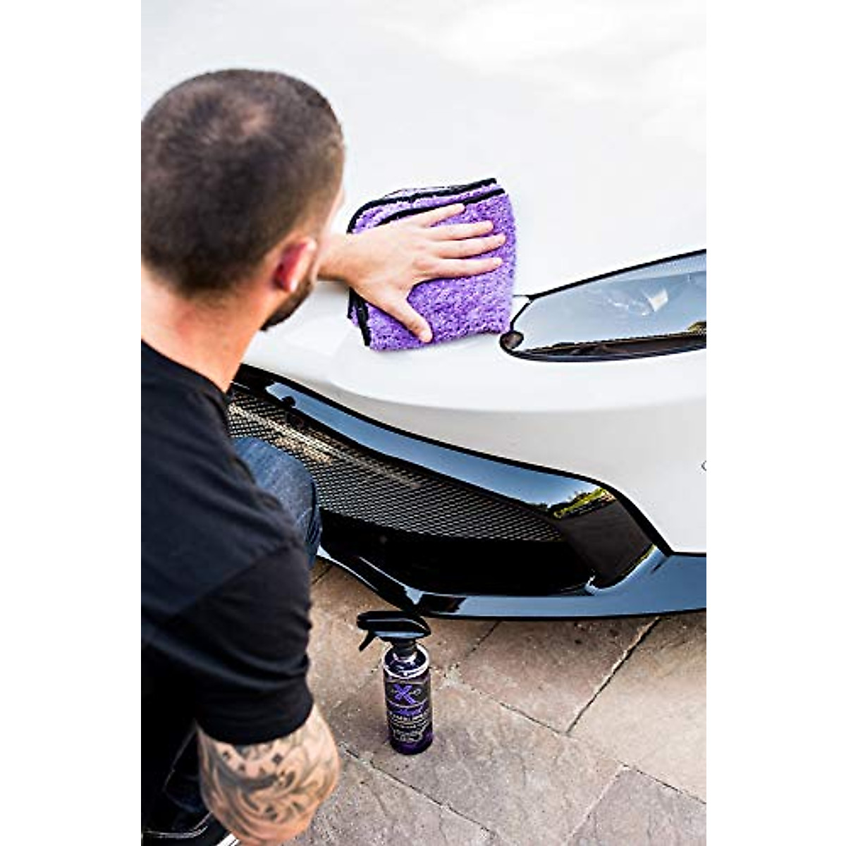 Liquid X Purple Xtreme Plush Waffle Weave Microfiber Detailing Towel Guaranteed Satisfaction - 16" x 16" (5 Pack)