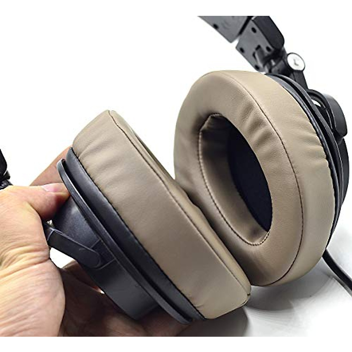 Defean Ear Pads for Audio Technica M30 M40 M50 M50X M50S M40X Headphone (Brown PU Earpads)