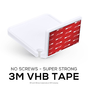 BRAINWAVZ Drill Free Wall Mount Shelf for Security Cameras, Baby Monitors, Speakers & More, Universal Holder, Strong Adheasive, Easy to Install, No Mess, Screwless (White)