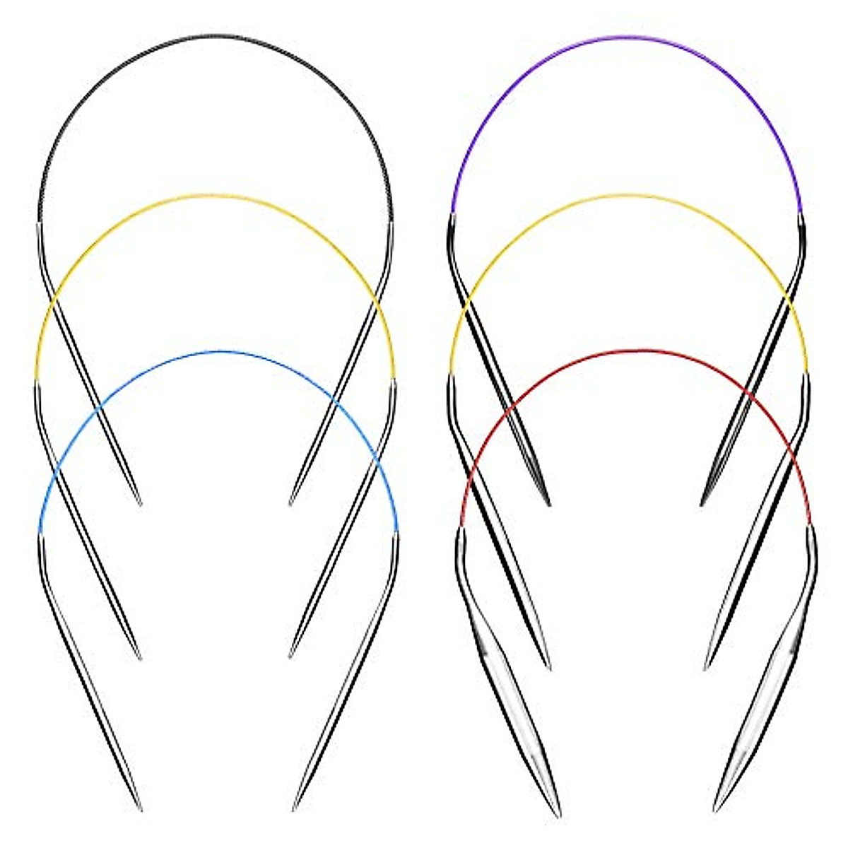 Circular Knitting Needles 16 Inch Set Round Metal Kit Size 13 10 8 6 2.5 0